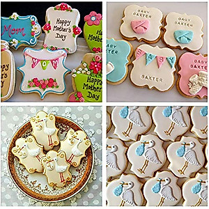 8 PCS Plaque Cookie Cutter Frame Shapes Sugar Sign Cookie Cutters Name Plate Cookie Cutter for Birthday Wedding Baby Shower Cookies Fondant Decorations