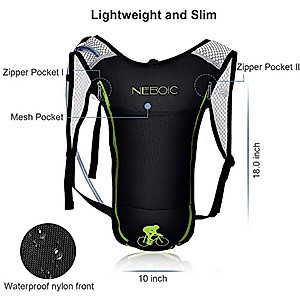 Neboic 2Pack Hydration Backpack Pack with 2L Hydration Bladder - Lightweight Water Backpack Keeps Water Cool up to 4 Hours with Big Storage for Kids Women Men Hiking Cycling Camping Music Festival