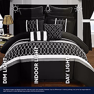 Chic Home Dinah 24 Piece Comforter Set, Queen, Blue