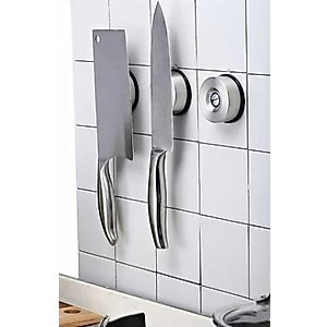 Powerful Suction Cup Magnetic Knife Holder Wall Mounted Stainless Steel Magnet