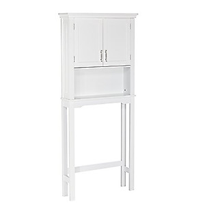 RiverRidge, White Somerset Bathroom Over the Toilet Storage Spacesaver with Open Shelf and Two Doors