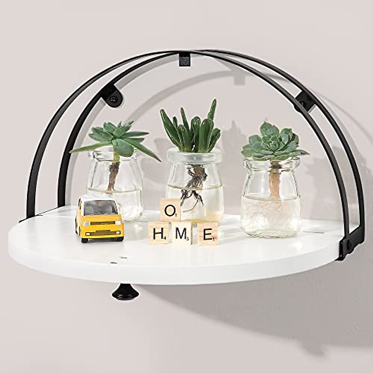 Petrala White Nightstand, Mini Simple Floating Nightstand Modern Minimalist Wall Mount Shelf for Bedroom Decor Sturdy Small Storage Rack Foldable Bedside Table for Bedroom Living Room Study Room