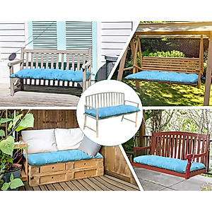 COSNUOSA Outdoor Bench Cushion Waterproof Outdoor Loveseat Cushions Swing Cushions Bench Cushions for Indoor Furniture Sky Blue 60x20 Inches