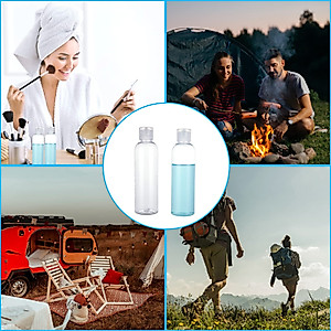 Acrux7 50 Pack 4 oz Plastic Squeeze Bottles with Flip Caps, Clear Refillable Lotion Bottles, Leak Proof Squirt Bottles, Empty Travel Squeeze Bottles for Lotions, Toiletries, Shampoo, Liquid, Creams