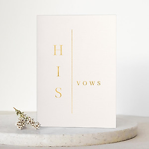 UNITED ESELL Modern Wedding Vow Books His and Hers - Bride and Wedding Notebook with 28 Pages - 5,9" x 3.9"- Great for Vow Renewal - Bridal Shower Gifts – Booklet - Bonus Time Capsule Love (GOLD)