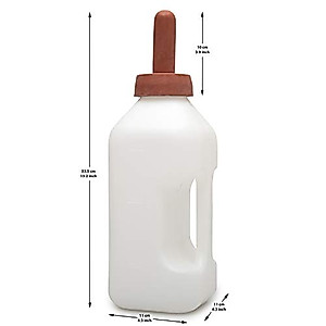 CIRAVI Calf Bottle with Handle and Push-On Nipple, 2 Quart Feeder for Nursing Baby Cows