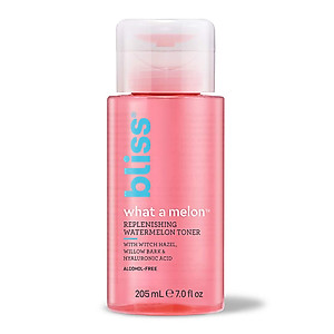 Bliss What a Melon Replenishing Watermelon Hyaluronic Acid Toner - 7 Fl Oz - Witch Hazel & Willow Bark - Hydrates, Refreshes and Energizes Tired Skin - Clean - Vegan & Cruelty-Free