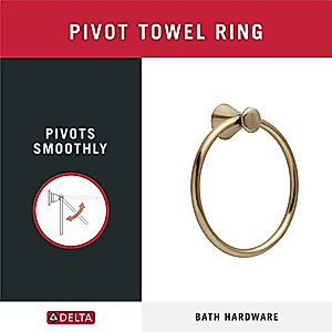 Delta Faucet 73846-CZ Lahara Wall Mounted Towel Ring in Champagne Bronze, Bath Accessories