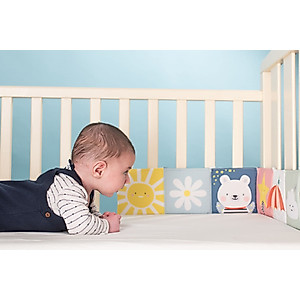 Baby Steps Angel Bear Black White High Contrast Baby Soft Cloth Book Tummy Time Toys,Baby Safe Mirror Teether Early Educational for Infants Toddlers Sensory,0-3 Yrs Newborn Crinkle Book for Babies