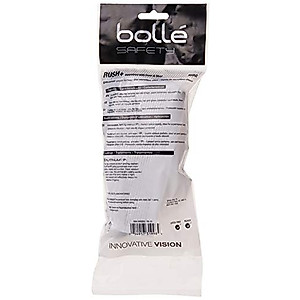 Bolle Safety Rush+ Safety Glasses Platinum® with Assembled Foam and Strap, Black & Red Frame, Clear Lenses