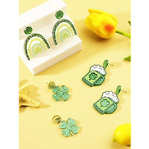 St Patricks Day Earrings Accessories for Women St Patricks Day Shirt Outfits for Women Shamrock Earrings Green Irish Earrings St Patricks Day Jewelry Gifts