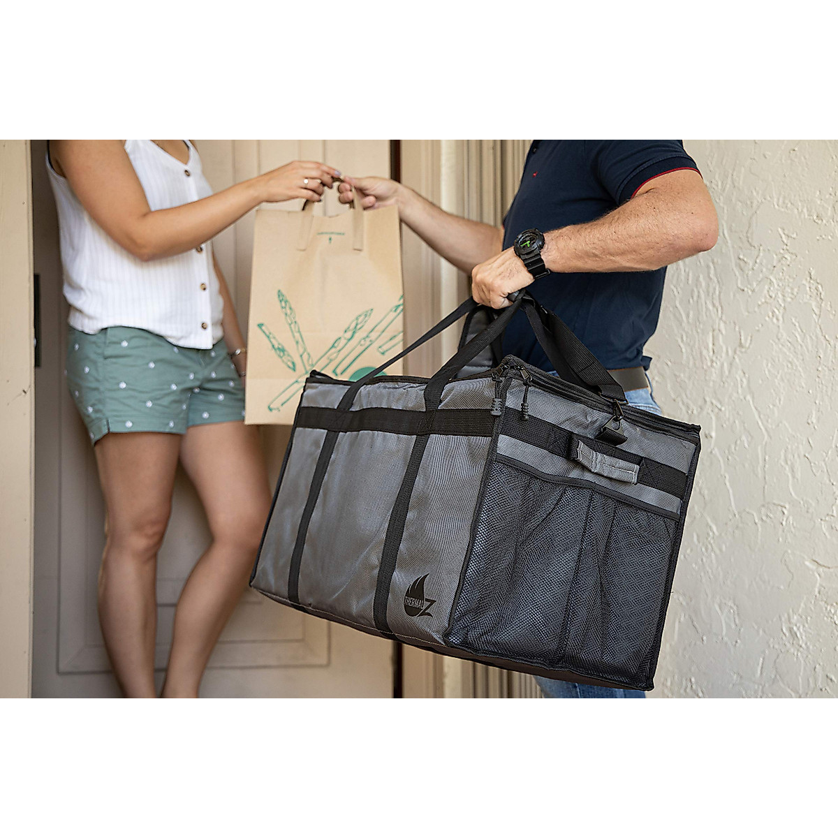 ThermalZ Insulated Food Delivery Bag, Cooler Bag, Extra Large Insulated Grocery Bags for Hot and Cold Grocery Shopping, Insulated Bag for Catering