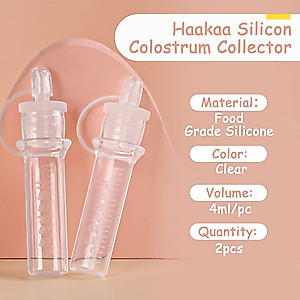 haakaa Colostrum Collector kit Colostrum Syringes for Breastmilk to Collect, Feed & Store, Ready-to-Use (0.1oz/4ml, 2 PK)