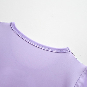 AOVCLKID Little Girls Casual Dress Infant Cartoon Princess Printed Dress(6 Years,Purple 6)