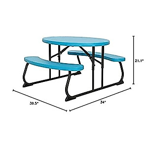 Lifetime 60229 Kids Oval Picnic Table, Glacier Blue
