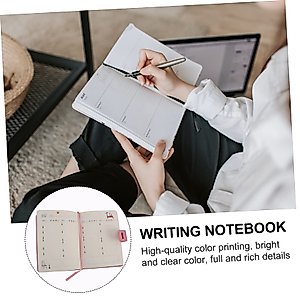 NUSITOU 1pc 2021 Planner Pocket Notepad Time Organizer 2021 Planning Book 2021 Notepad 2021 Diary Notebook Travel Notebook 2021 Calendar Notepad Paper + Pu Filling Work Week Month