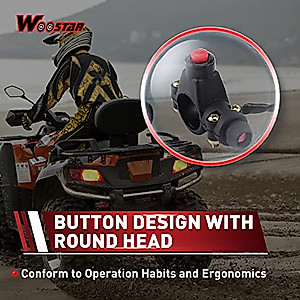 WOOSTAR 7/8" 22mm Handlebar 2 Wire Tether Kill Switch Replacement for 110cc 125cc Taotao Dirt Pit Bike ATV 4 Wheeler Quad Trail Bike