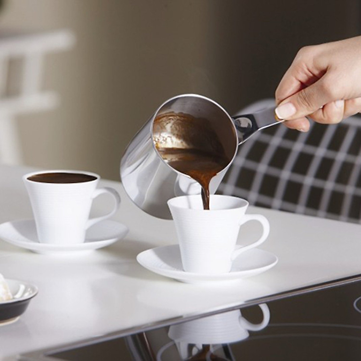 aooyaoo (12oz/370ml) Warmer Milk Pot Suitable For a Gas Cooker and an Induction Cooker 18/10 Stainless Steel Mimi Size