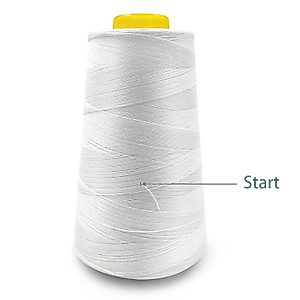 Tortoise 8 Cones of 3000 Yards Each Spool Thread for Sewing All Purpose Sewing Thread 100% Polyester Thread for Serger Overlock Quilting Sewing Machine 40S/2 White+Black