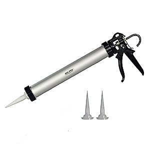 AWF PRO Sausage Caulk Gun - 20 oz Foil Pack / 10 oz Cartridge Convertible, 18:1 Thrust, Aluminum Sausage Caulking Gun, Ideal For Contractors and DIY, Replaceable Tips Included