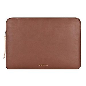 Comfyable Tablet Sleeve Compatible for iPad Pro 12.9 inch M2 2022 M1 2021 2020 with Smart/Magic Keyboard with Pencil Holder - PU Leather Bag Waterproof Slim Protective Cover Case - Brown