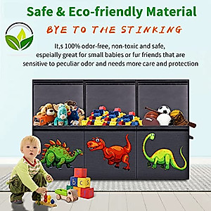 ANNKIE Extra Large Toy Box Chest for Boys, Collapsible Sturdy Storage Bins with Lids, Large Toy Box Chest Storage Organizer for Kids,Girls, Nursery Room, Playroom, Closet, 40.6"X16.5"X14.2"(Dinosaur)