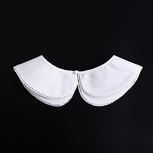 Booluee Fake Collar Detachable Dickey Collar Blouse Half Shirts Doll Collar Peter Pan Faux False Collar for Women Girls 111 White