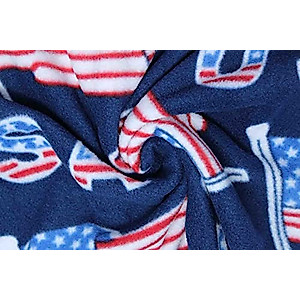 Richlin Fabrics® Yukon Fleece™ Print Flags on Navy (12 Yard Bolt)