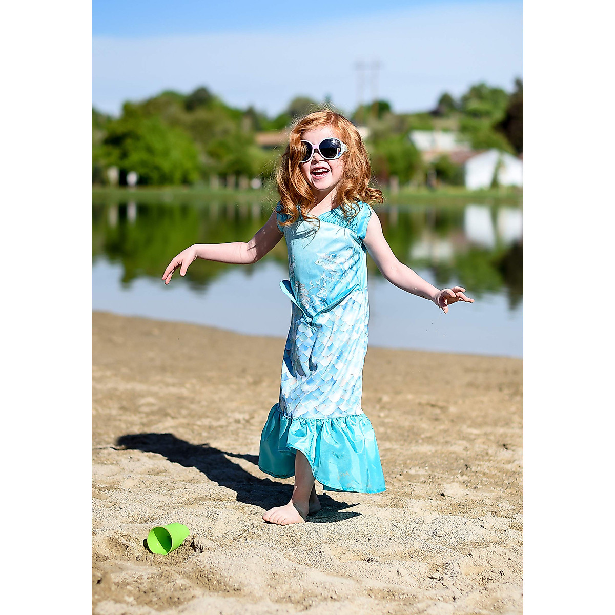Little Adventures Mermaid Dress Up Costume for Girls (X-Large 7-9) - Machine Washable Child Pretend Play and Party Dress with No Glitter
