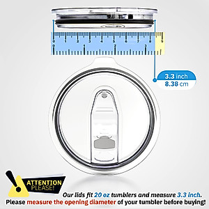 20/10 OZ - 2 Replacement Lids for Yeti Tumblers like Yeti Lids - 3.3 Inch Diameter - Spill Proof Lids for Yeti Tumblers - Tumbler Lid for Yeti Tumbler 20/10 oz, Tumbler Lids 20 & 10 oz Replacement Lid