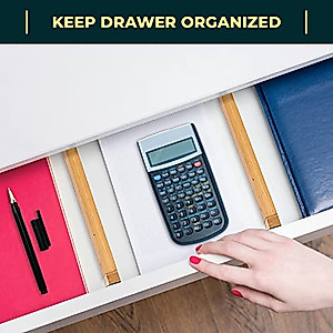 OBADUN Kitchen Drawer Dividers Adjustable Bamboo Dividers For Kitchen Drawers Expandable Utensil Drawer Organizer Drawer Separators Wooden Drawer Dividers 17-22 Inches Pack 4 Expandable Organizer