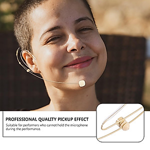 FAVOMOTO 2PCS Microphone Headset Mic, USB Headphones Microphone Discreet Headworn Earset Flexible Wired Microphone over Ear Hanging Mic Computer Speakers for Lectures Performance Theater Podcasts