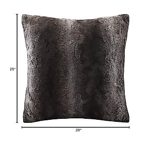 Madison Park Zuri Faux Fur Animal Throw Pillow, Luxury Square Decorative Pillow, 20X20, Brown, 1 Count (Pack of 1)