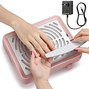 Noverlife Nail Dust Collector, Powerful Nail Fan Dust Collector, 40W Nail Dust Collector Extractor, Adjustable Speed Dust Suction Machine with Filter, Manicure Fan Dust Collector for Nail Salon Use