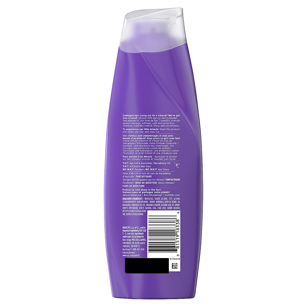 Paraben-Free Total Miracle Conditioner w/ Apricot For Hair Damage, 12.1 fl oz