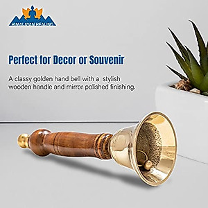 Versatile Brass Hand Bell - 3.12 Inch Diameter, 7 Inch Height, Perfect for Weddings,Games, Schools, Reception Desks and Religious Ceremonies, and Events - Handcrafted in India