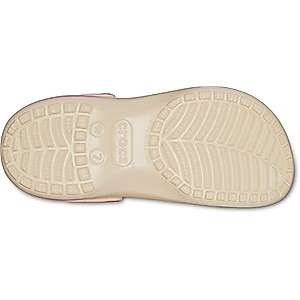 Crocs Women's Classic Graphic Platform Clogs, Platform Shoes, Vanilla/Multi, 8 Women
