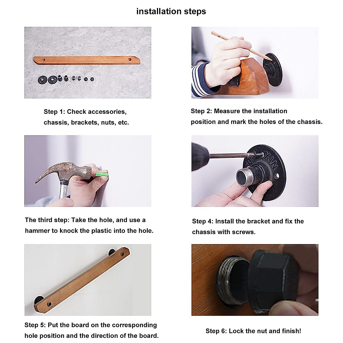 Handrail Rustic Wood Handrail 1.6ft-20ft Kit, Non-Slip Handrails for Indoor Stairs, Wall Home Corridor Lofts Railings Grab Bar (Size : 150cm)