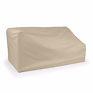 Covermates Outdoor Left Arm Sectional Sofa Loveseat Cover - Water Resistant Polyester, Drawcord Hem, Mesh Vents, Seating and Chair Covers, 58W x 34D x 30H, Khaki