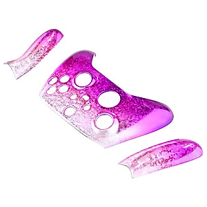 eXtremeRate Side Rails Grips Shell for Xbox Core Wireless Controller, Ice Flake Magenta Replacement Part Front Housing Cover Handles Faceplate for Xbox Series X & S Controller [Controller Excluded]