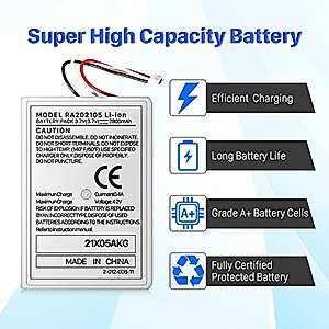 PS5 Controller Battery, [2800mAh] High Capacity Replacement New 0 Cycle Li-ion Battery for Sony Playstation 5 Dualsense Controller CFI-ZCT1 W B U Replace PS5 LIP1708 Battery Pack with Tool Kit