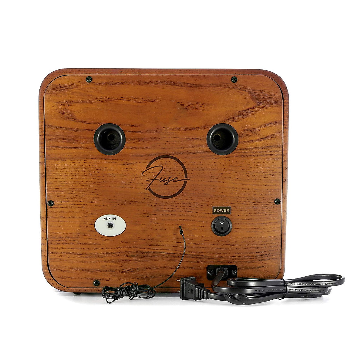 Fuse RAD-V1 Vintage Wood Retro Radio | AM/FM Radio Speaker with Bluetooth & AUX Input | Mid Century Modern Style | Real Handcrafted Ashtree Wood Exterior