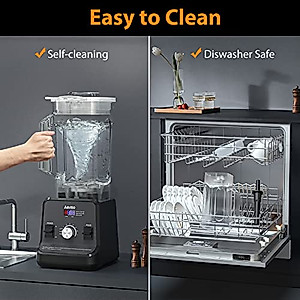 Aeitto Blender for Shakes and Smoothies, Smoothie Blender with 1500-Watt Motor, 68 Oz Large Capacity, 3-Preset Function Blenders for Kitchen for Smoothies/Ice Crush, Frozen Drinks(Black)