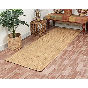 2x3, 2x4, 2x5, 2x6 Ft, 100% Natural Jute Runner Rug - Bohemian Jute Rug, Jute Runner Rug, Natural Fiber Runner Rug, Jute Braided Rug, Boho Decor Rug, Custom Size Rug (2x3 Ft, Area Rug)