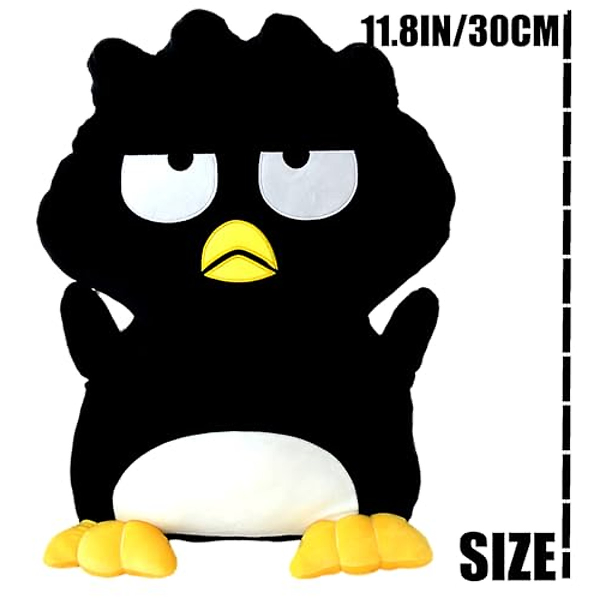 Kawaii Maru Plush Doll 12''/30cm, Soft Anime Plush Pillow Doll, Lovely Cartoon BadtzMarru Cross-Dressing Stuffed Toy, Cute Birthday Party Favors for Kids Children Girls Fans Collectibles, Black
