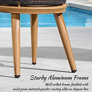 PURPLE LEAF Patio Dining Chair Set Modern Wicker Outdoor Furniture Seating for Garden Deck Kitchen Backyard 2 Pieces Aluminum Bistro Set, Cushions and Pillows Included