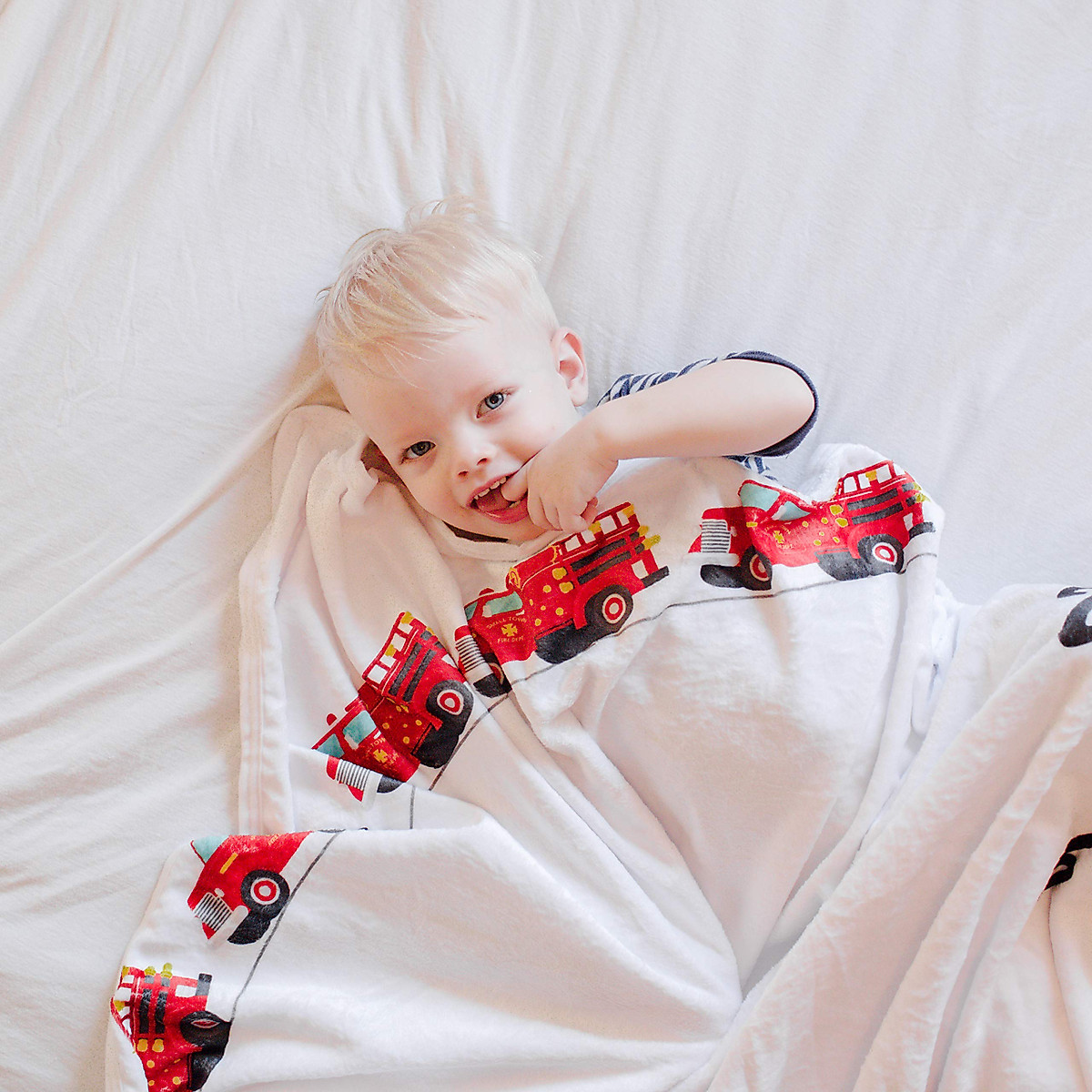 Baby Monthly Milestone Blanket boy | Free: Truck Costume + Star and Rectangular Felt Frames | Plush Extra Soft Fleece | Photography Backdrop Memory | Large 40" x 60" | Newborn