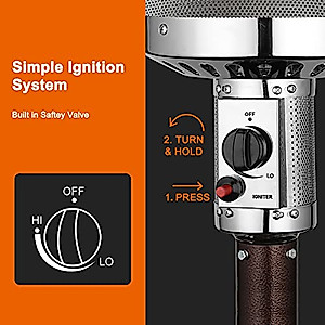 GASLAND Patio Heaters For Outdoor Use, 46,000 BTU Portable Propane Yard Heater with Anti-tilt and Flame-out Protection System, 87 Inches, ETL Certification, Bronze