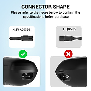 Replacement for Norelco Oneblade A00390 Power Cord, 4.3V for Philips Norelco One Blade QP2520 Charger Phillips Razor QP2520, QP2520/90, QP2520/72, QP2520/70 QP2620, QG3330, MG5700 Charging Cable