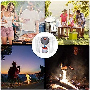 Uning Camp Stove Windscreen, 10 Plates Lightweight Folding Outdoor Picnic Cooker Stove Wind Screen Windshield for Camping Stove Backpacking Stove Butane Stoves Alcohol Stoves